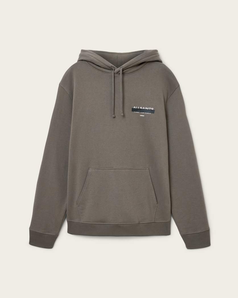 Redact Pullover Embroidered Logo Hoodie Forest Green | ALLSAINTS